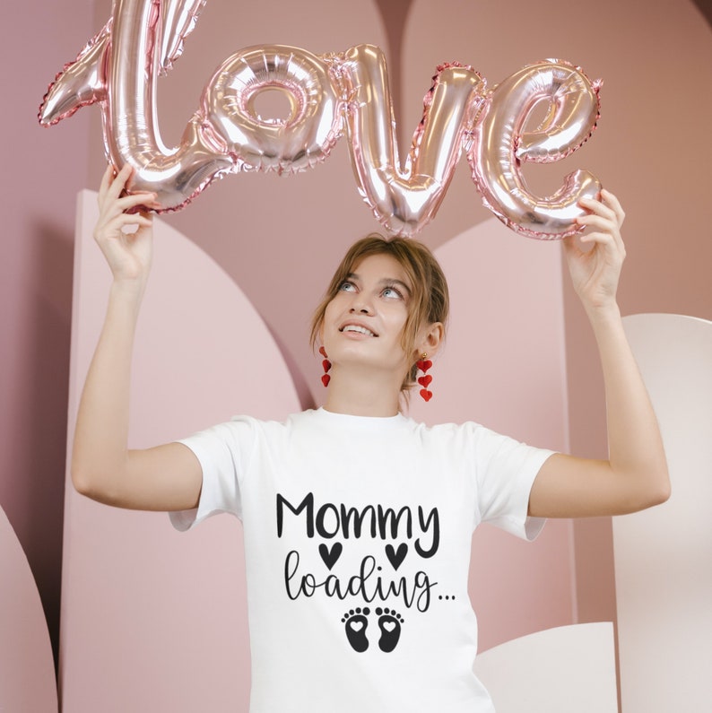 Mommy Loading SVG Mom to Be PNG Pregnancy Announcement Shirt Digital ...