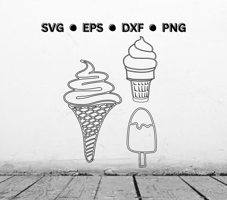 Ice Cream Bundle SVG | Digital Vector Cut File | Ice Cream Png Dxf Eps ...