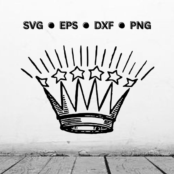 Crown With Stars Svg - Etsy