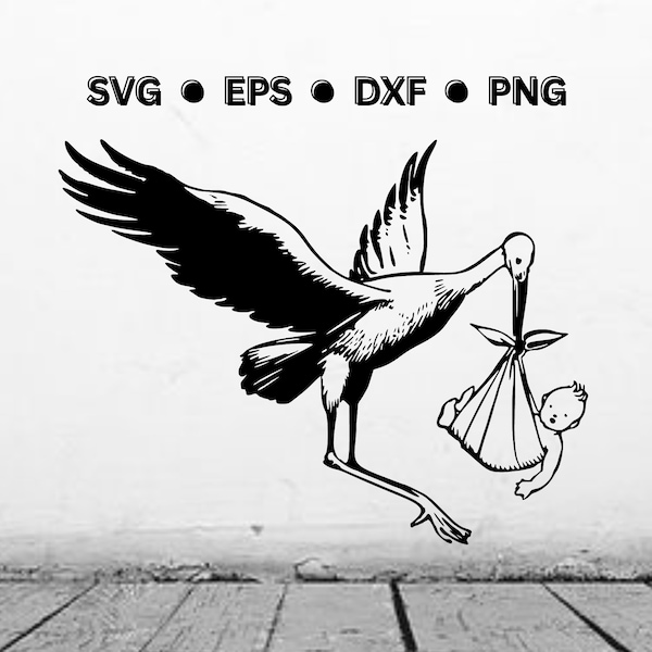 Stork Svg - Etsy