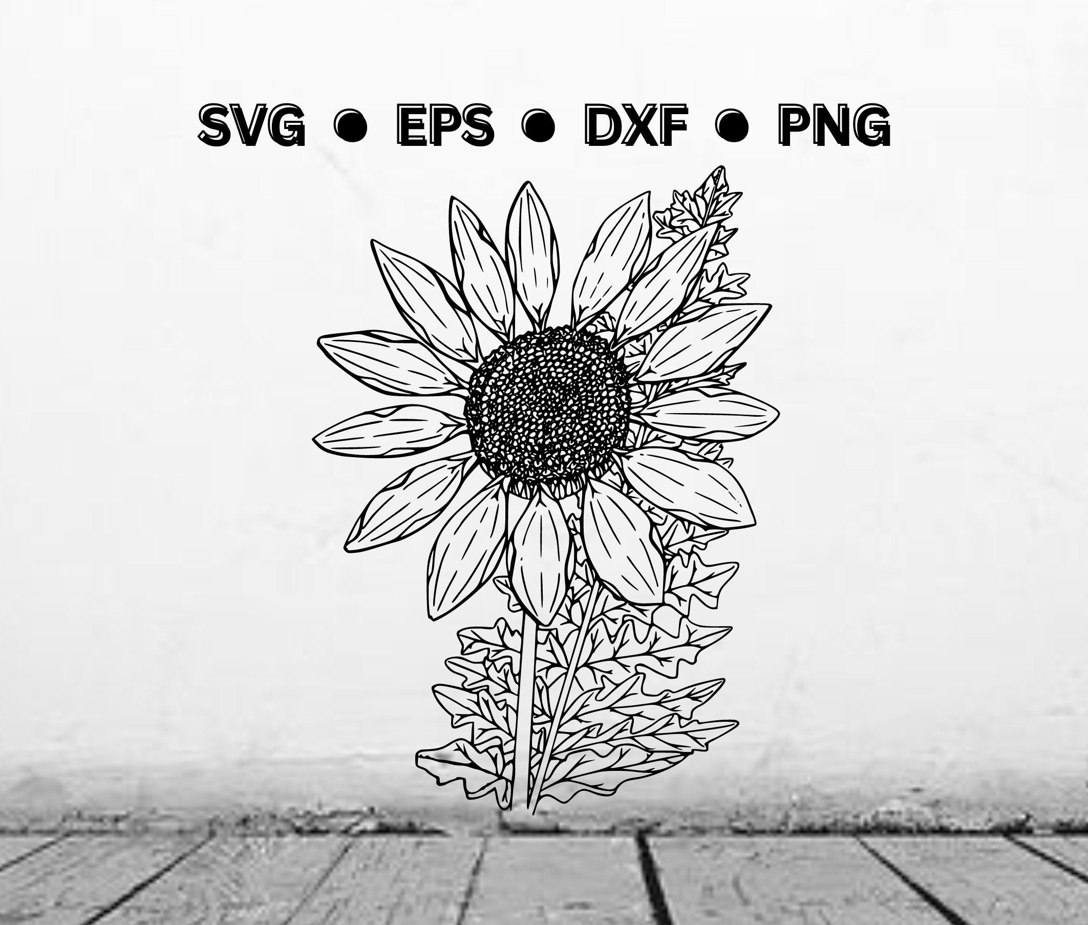Sunflower SVG Floral Digital Vector File Sunflower Png - Etsy