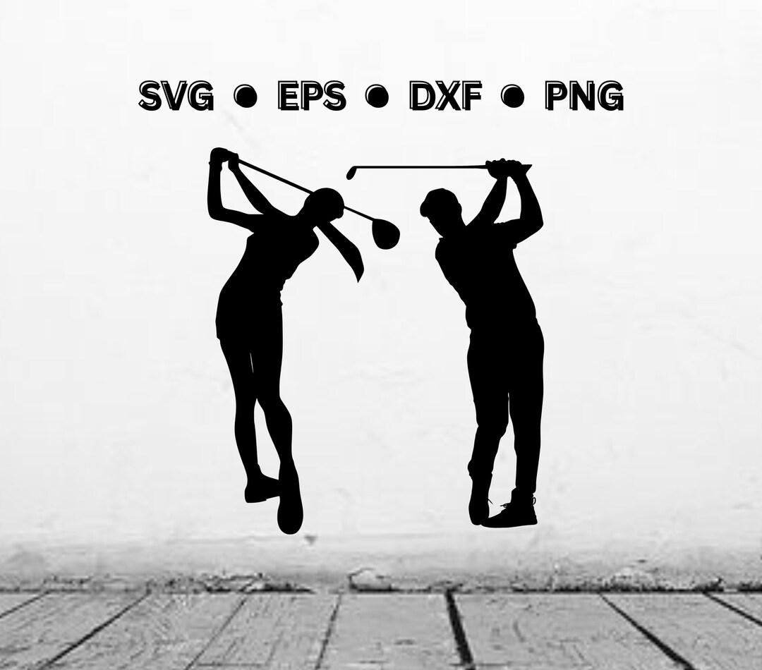 Golf SVG | Female and Male Golfer SVG | Golf Silhouette | Golf Png ...