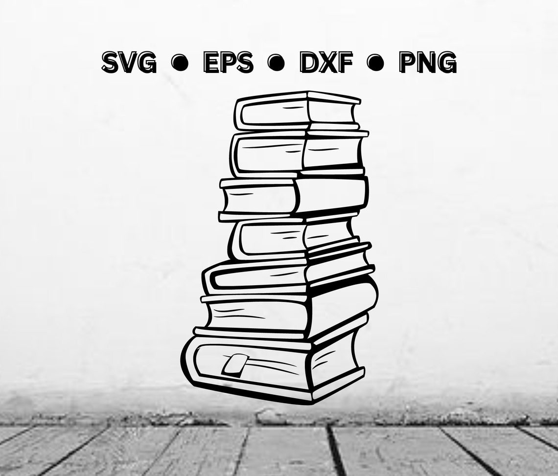 Stack of Books SVG | Book SVG | Books Digital Vector Cut File for ...