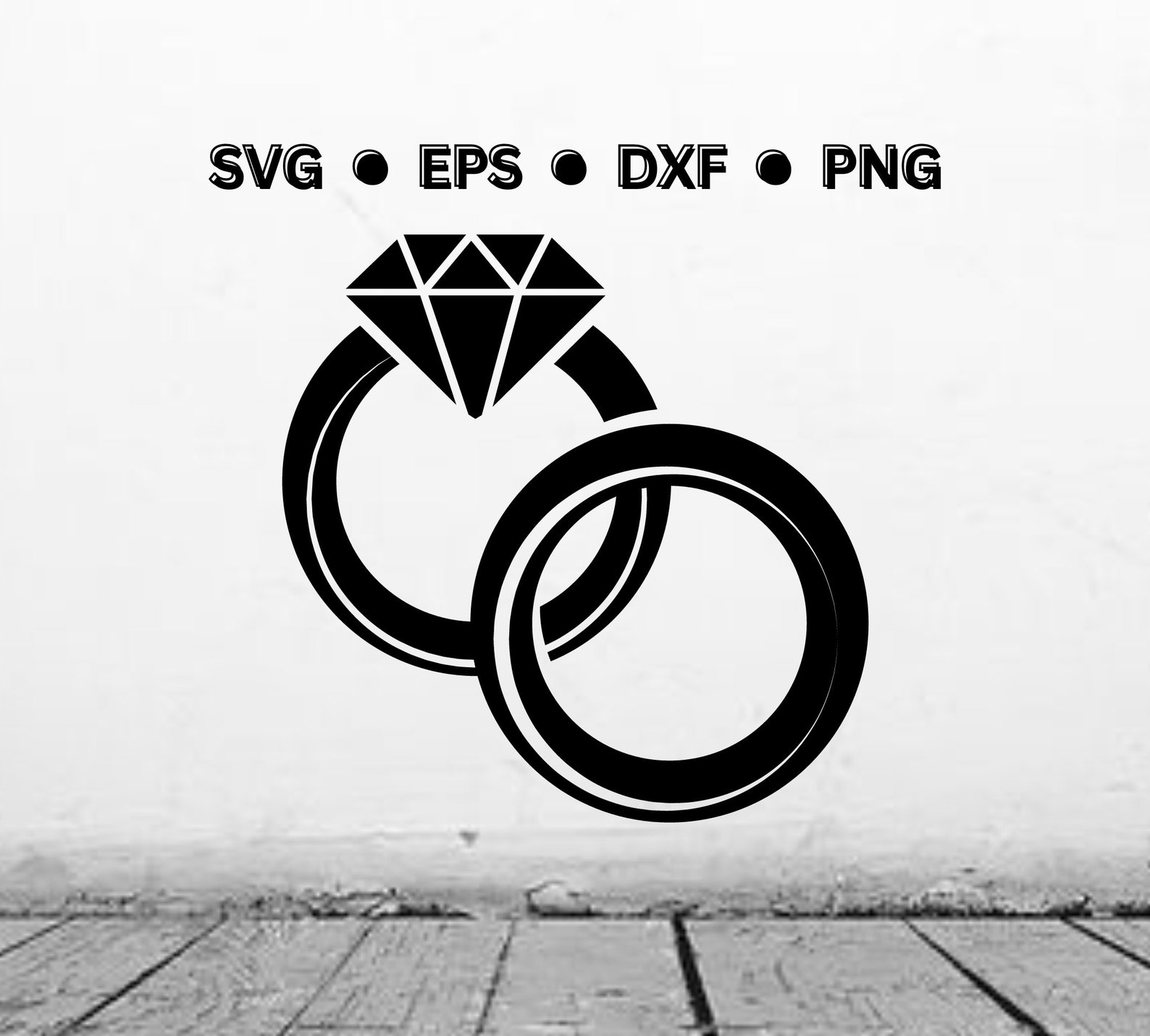 Wedding Rings SVG Digital Vector File | Wedding Ring | Diamond Ring Png ...