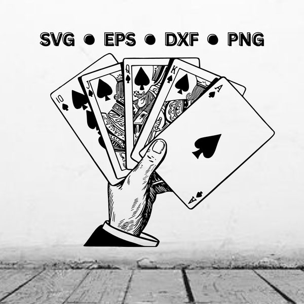 Playing Cards Hand Svg - Etsy