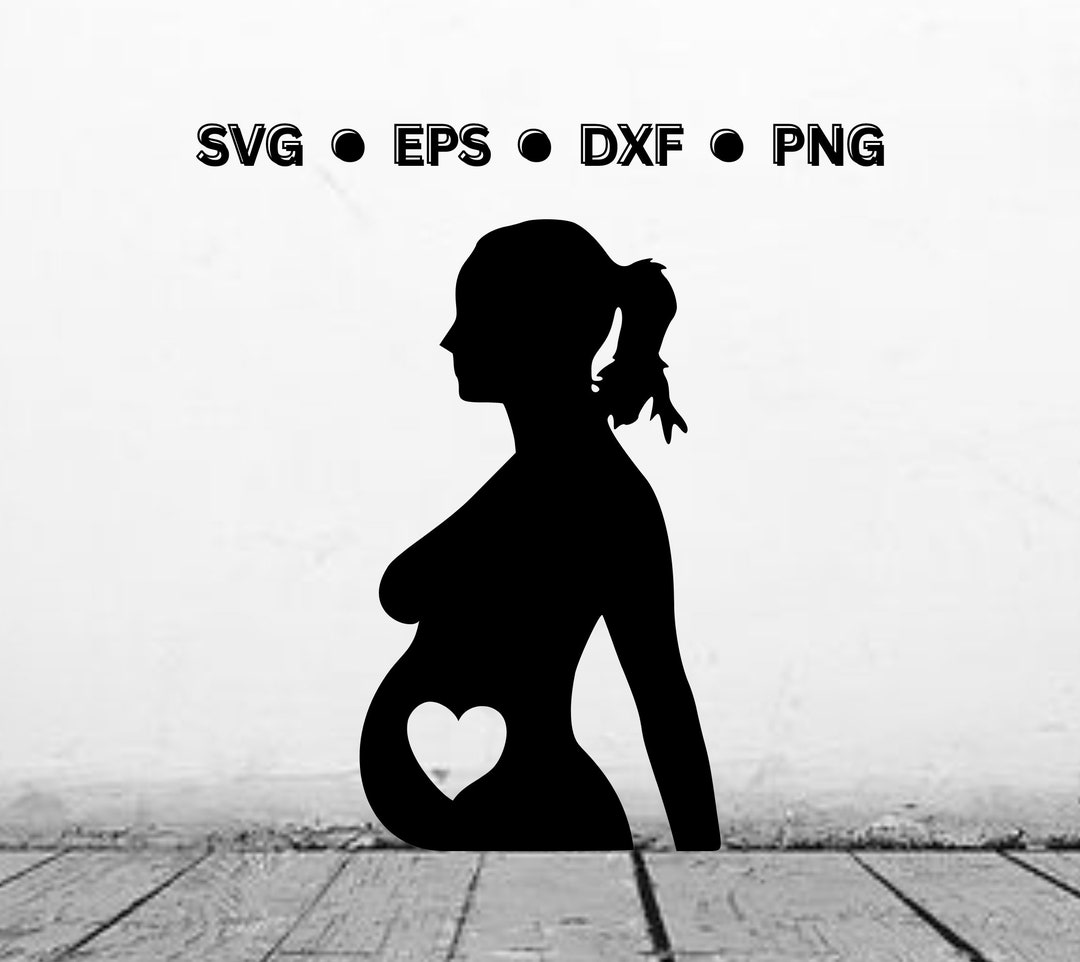 Pregnancy Silhouette SVG | Pregnant SVG Digital Vector Cut File for ...