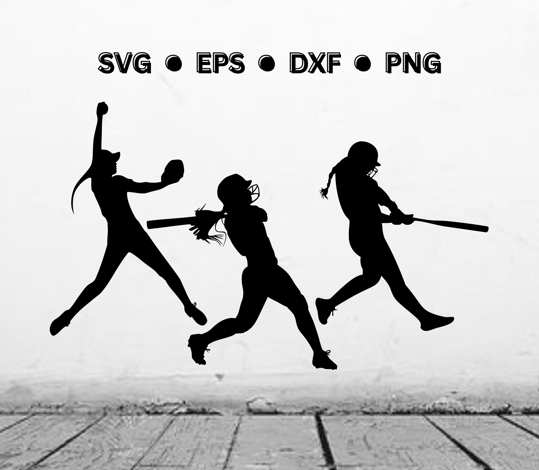 Softball SVG Softball Digital Vector Laser Cut File Softball Png ...