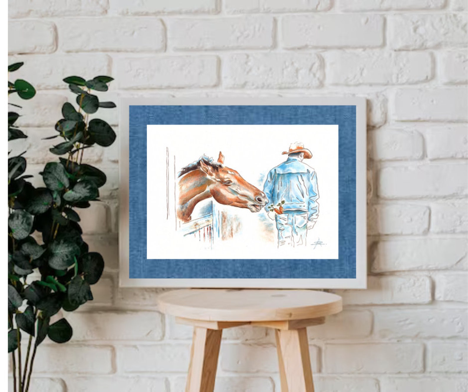 Whimsical Line Art / Horse Colored Pencil Drawing / Horse Snatching ...