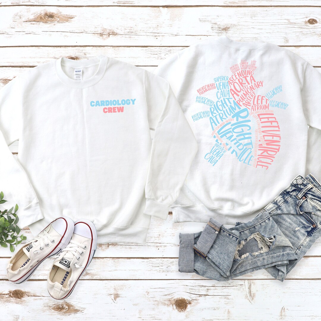 Cardiology Crew Sweatshirt Heart Anatomy Sweatshirt Cardio Nurse ...