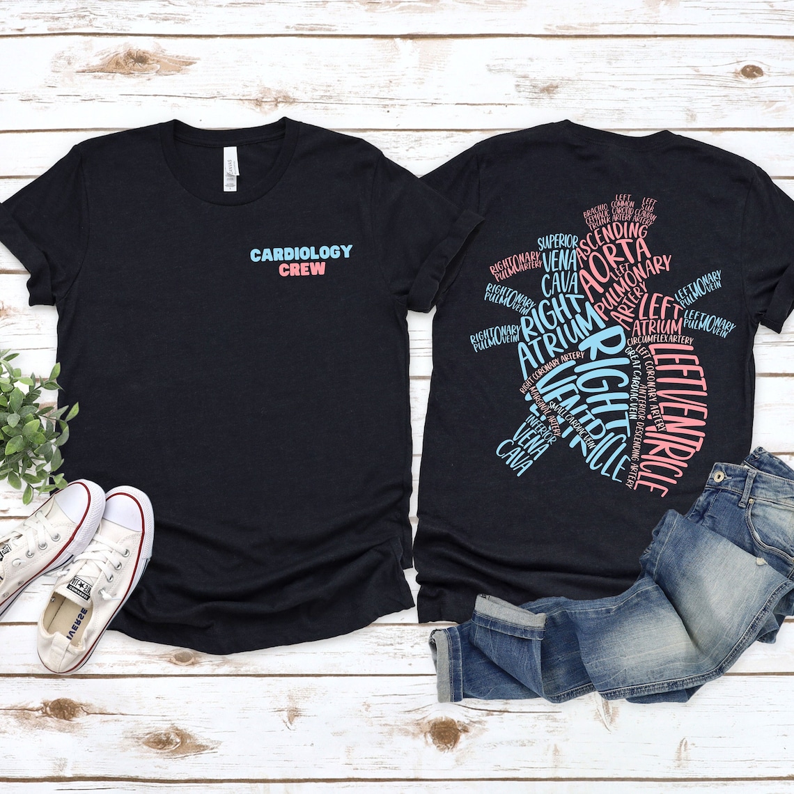 Cardiology Crew T-shirt Heart Anatomy Tee Shirt Cardio Nurse Shirt ...