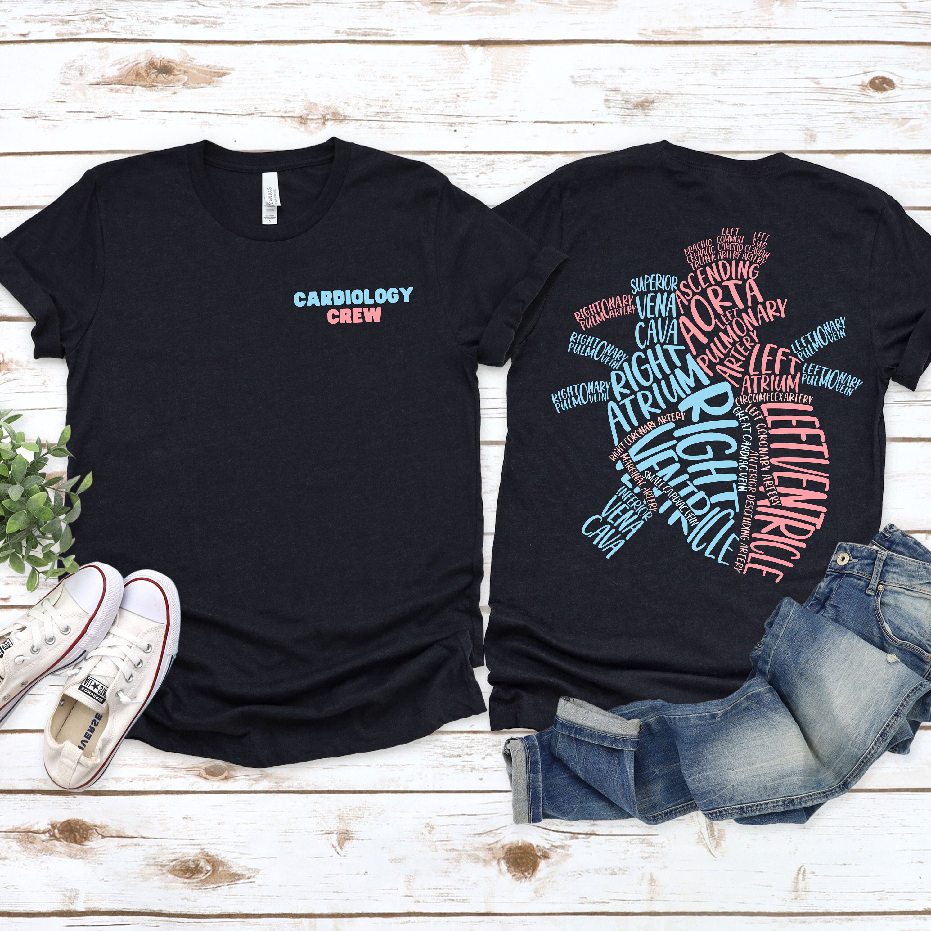Cardiology Crew T-shirt Heart Anatomy Tee Shirt Cardio Nurse Shirt ...