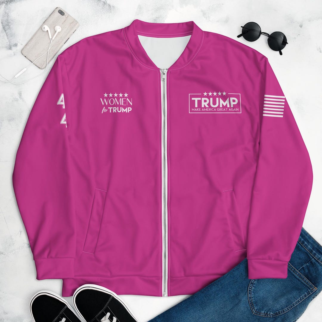 Pink Women for Trump Bomber Jacket, MAGA Trump Jacket for Women, Trump ...