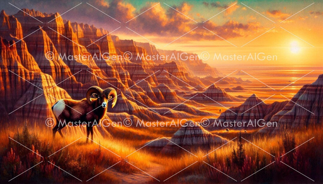 Np_badlands_001: Badlands National Park. Digital Art, AI Generated ...