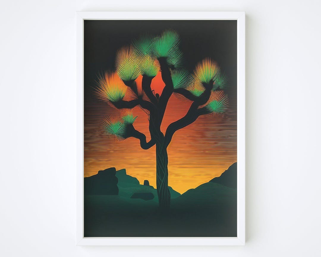 Joshua Tree Wall Art, Joshua Tree Poster, Sunset Joshua Tree Digital ...