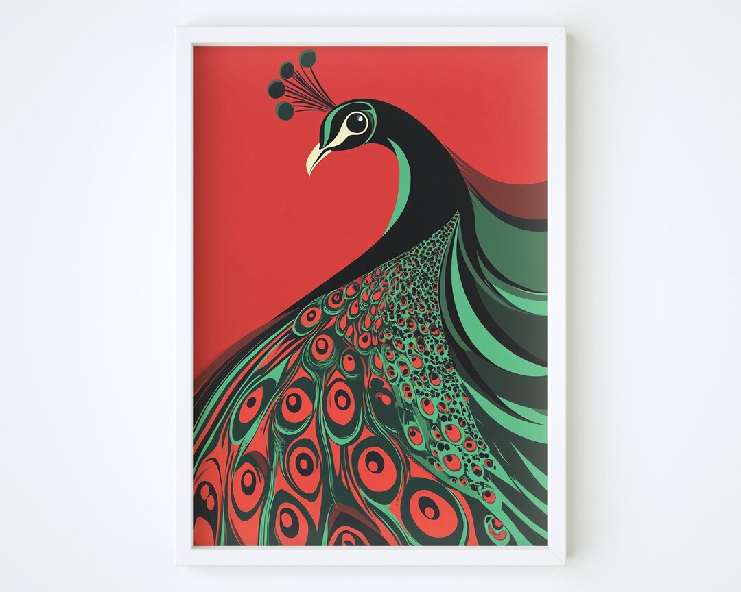 Peacock Wall Art, Modern Peacock Poster, Unique Peacock Wall Decor ...