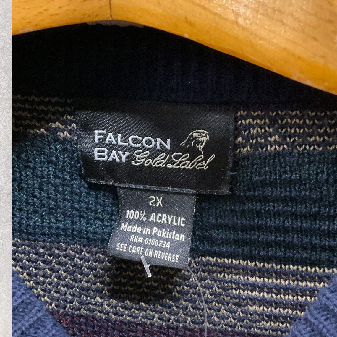 Vintage Falcon Bay Gold Label Sweater 2XL Grandpa Dad 80s Colorful ...