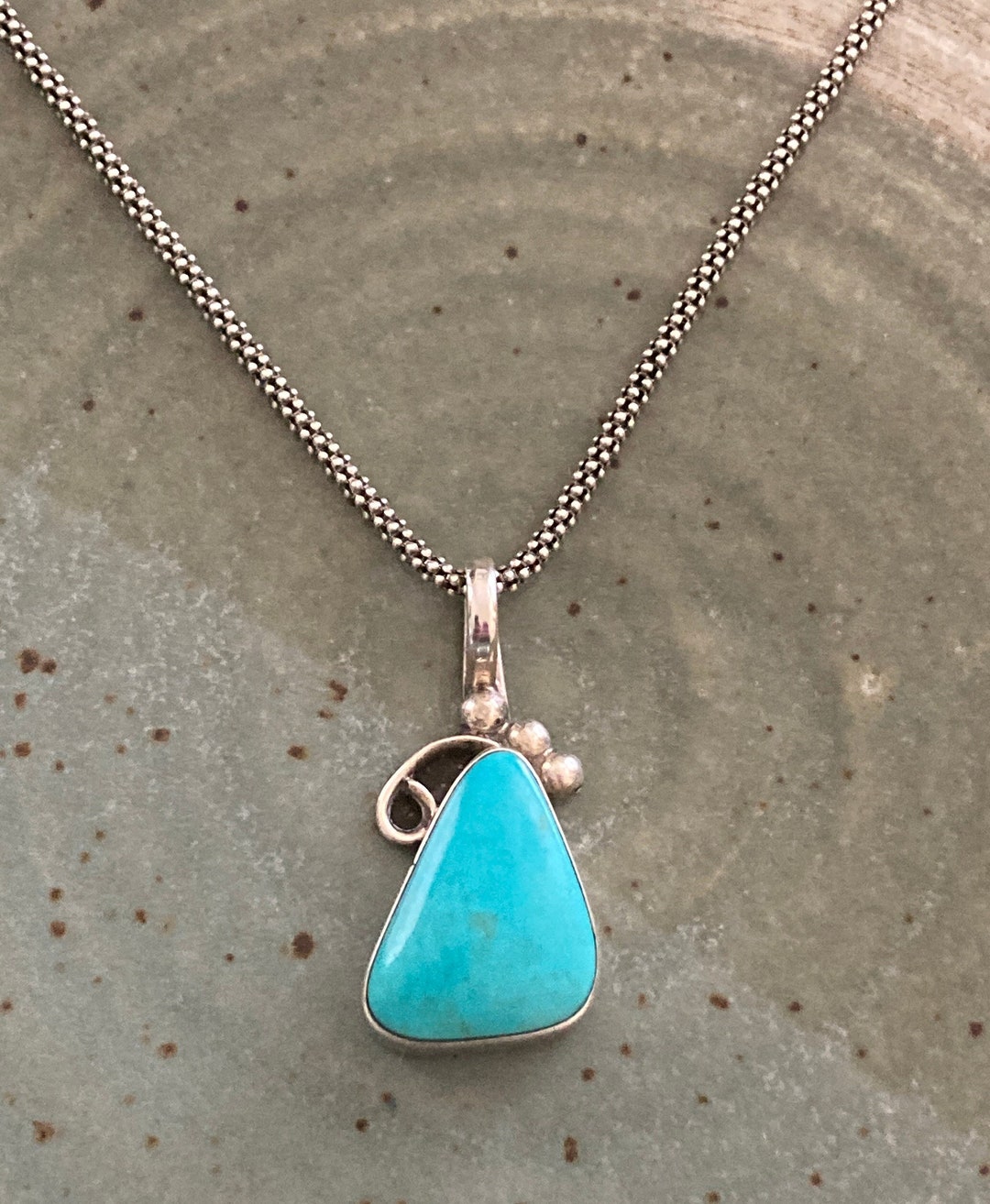 Sherry Sandoval Genuine Turquoise and Sterling Pendant (bonus Sterling ...