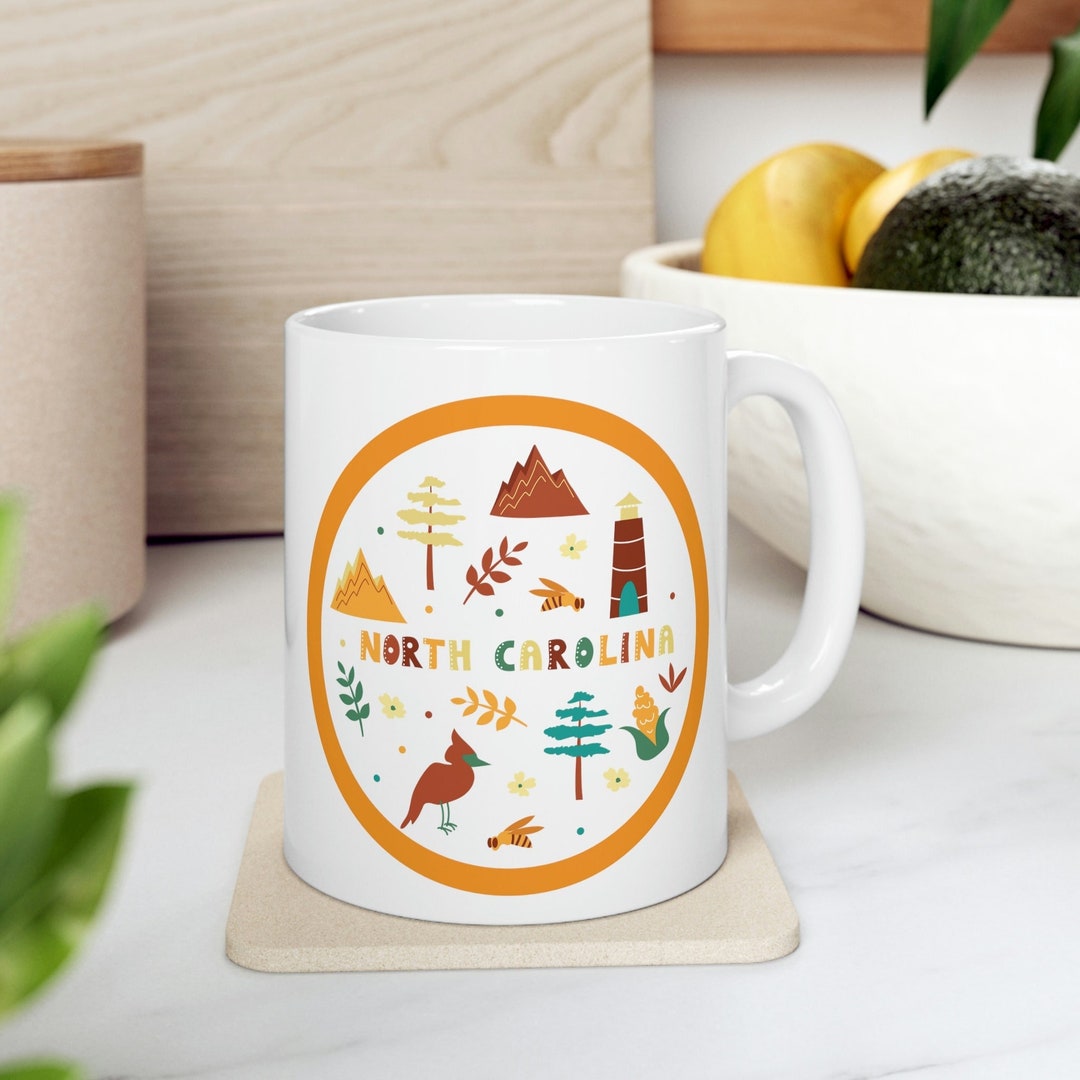 North Carolina State Ceramic Coffee Mugs, North Carolina Gifts, North ...