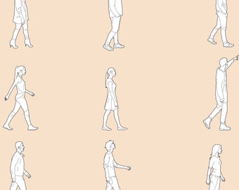 Vector Illustrations of People Walking With Bags: Perfect for ...