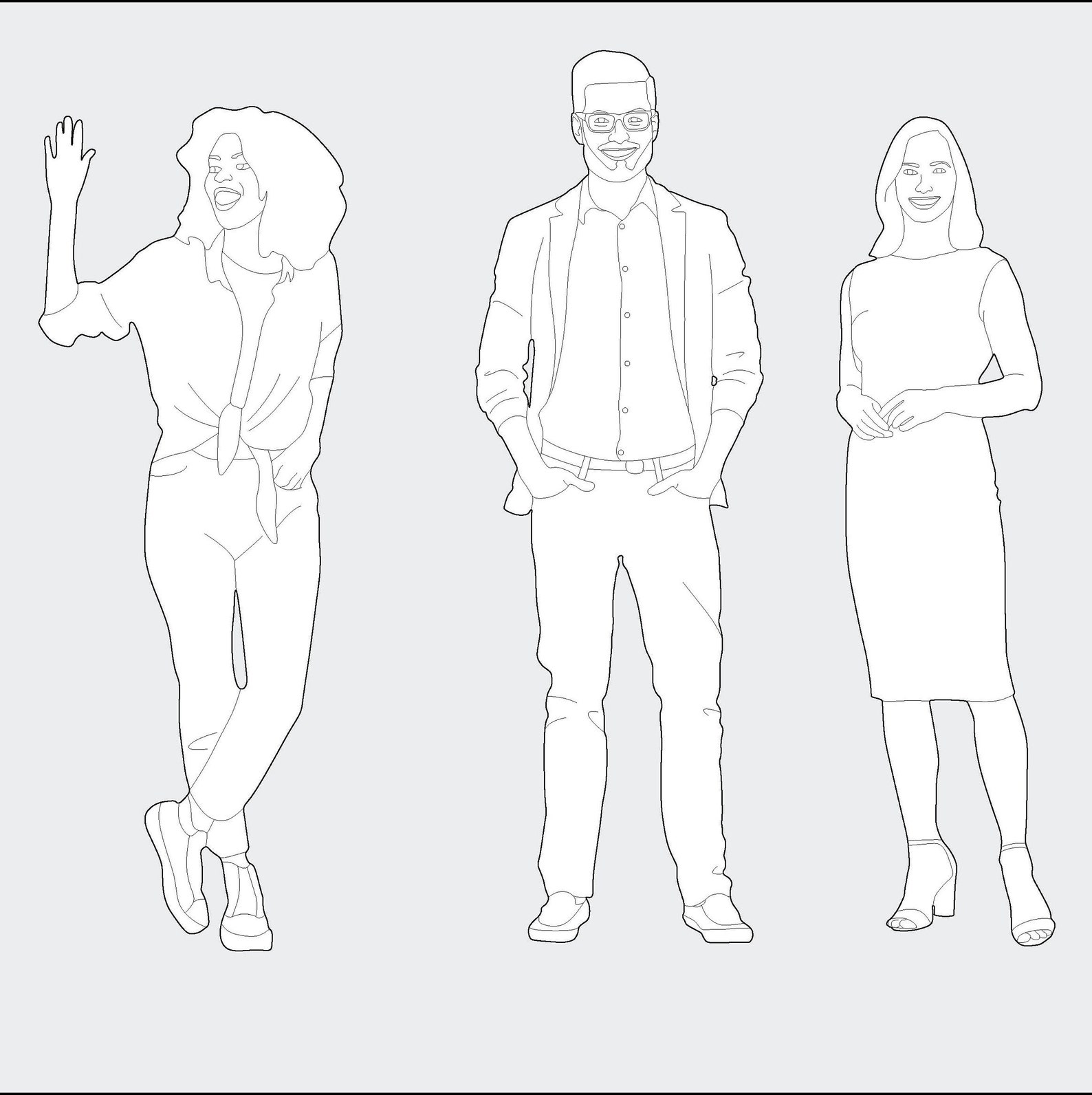 Vector Illustrations of People Standing: Perfect for Architectural ...