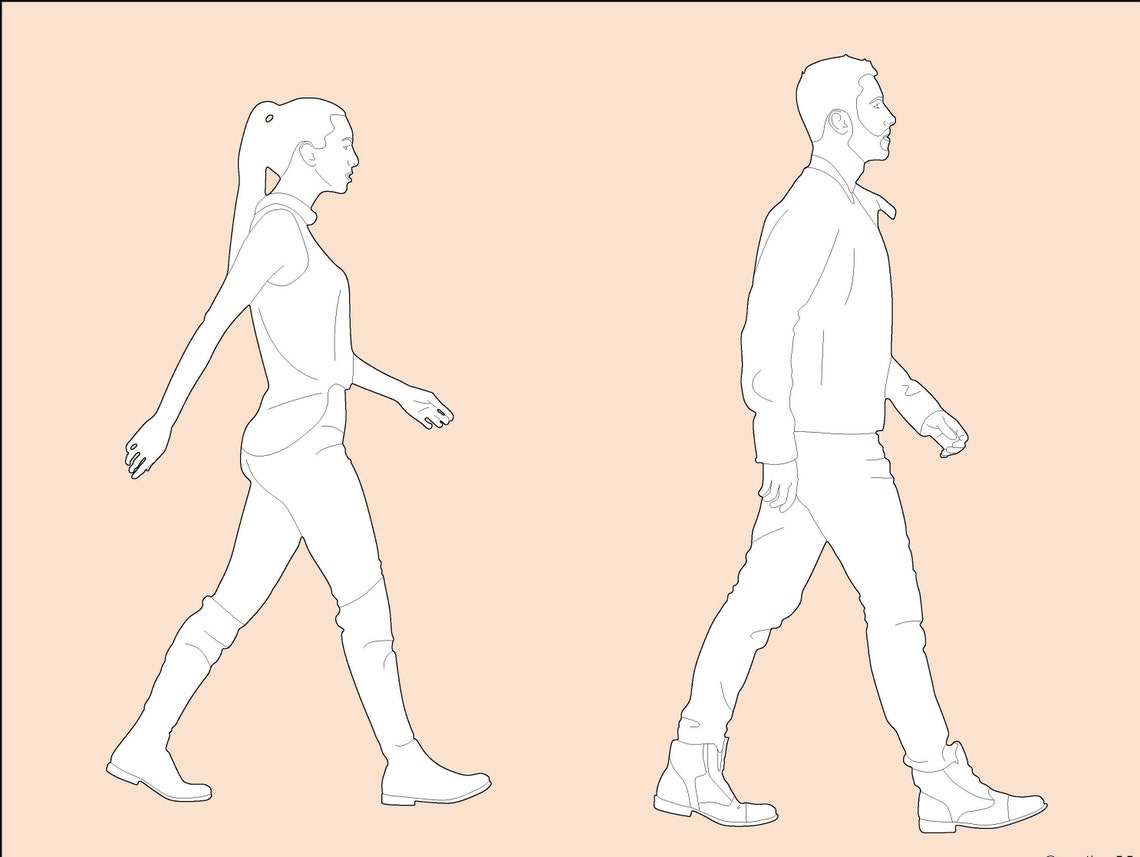Step by Step: Vector Illustrations of People Walking for Architectural ...