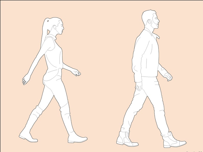 Step by Step: Vector Illustrations of People Walking for Architectural ...