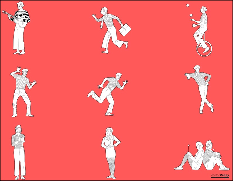 Silent Performers: Mime Vector File for Your Next Project by Vector ...