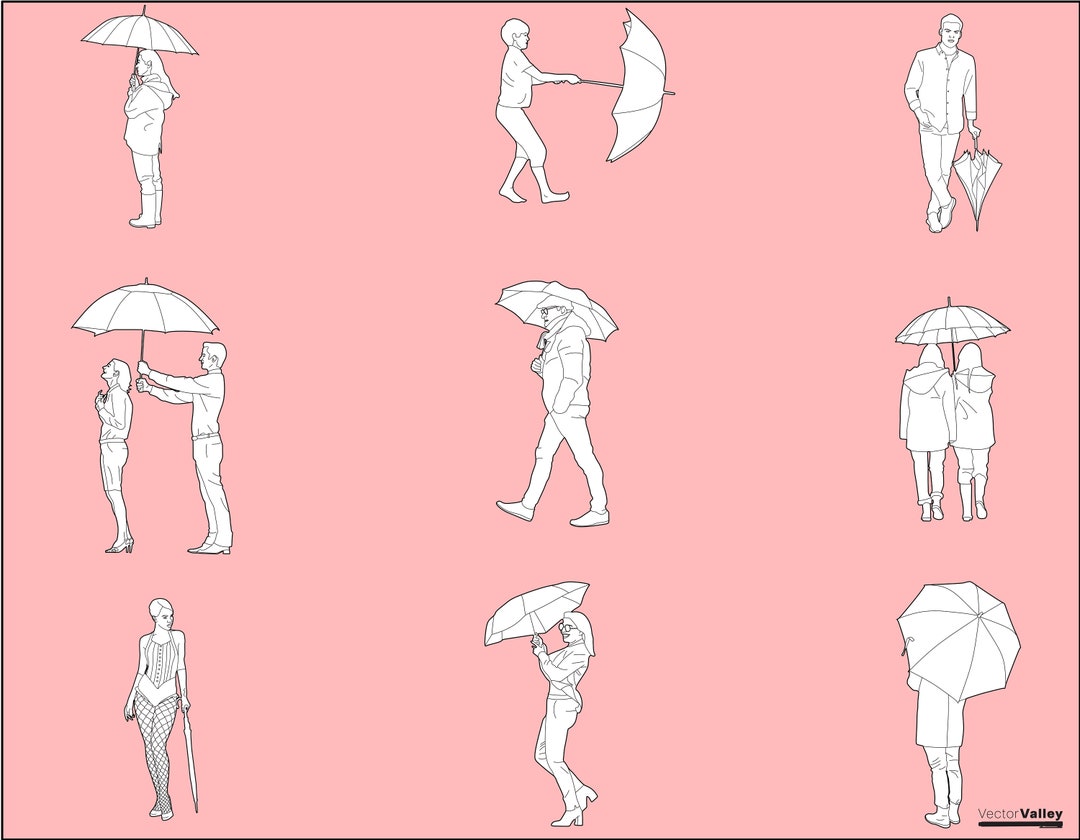 Under the Umbrella: Illustrations of People Holding Umbrellas - Etsy