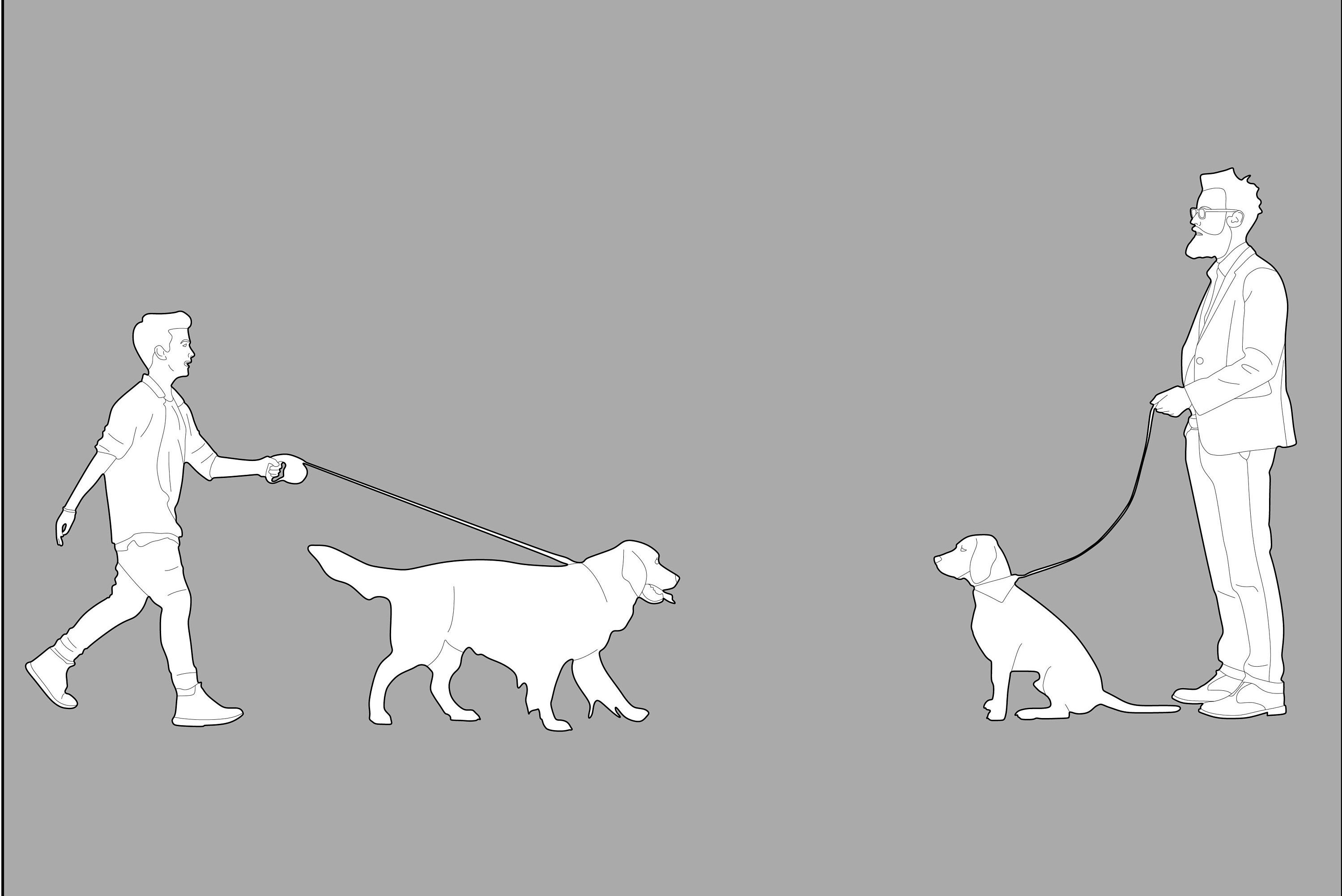Dog Walking: Vector & CAD File Figure Scales (9) - Etsy