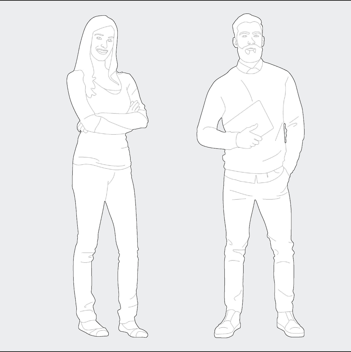 Vector Illustrations of People Standing: Perfect for Architectural ...