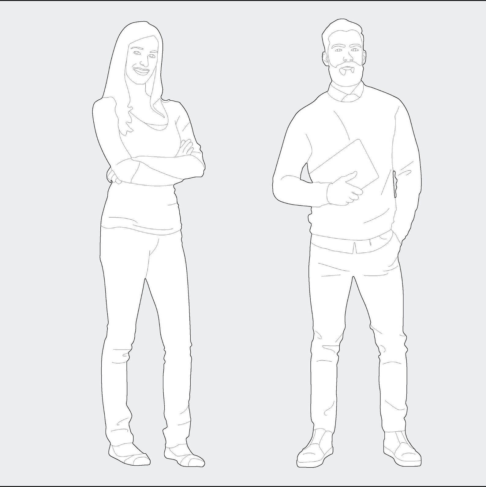 Vector Illustrations of People Standing: Perfect for Architectural ...