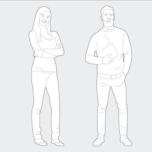Vector Illustrations of People Standing: Perfect for Architectural ...
