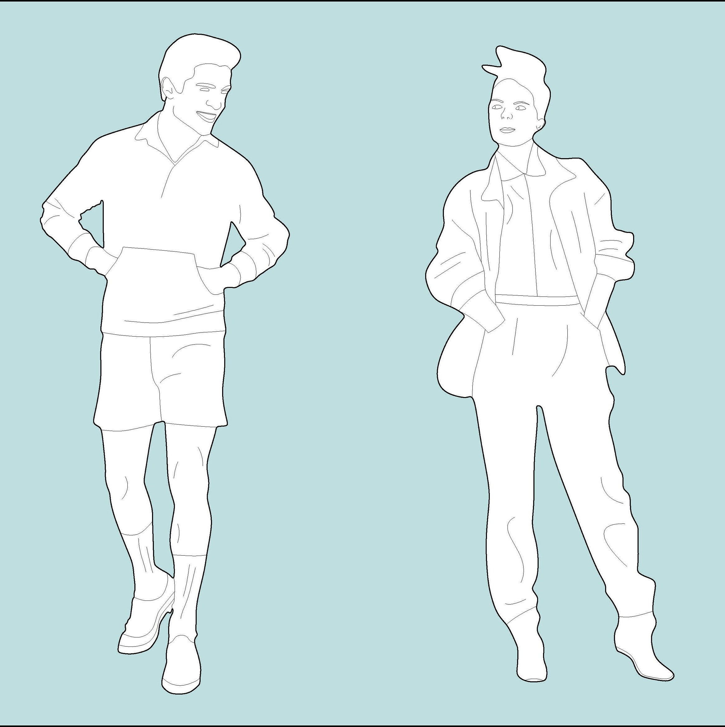 80s Tribute, Vector/cad Block Figure Scales Set (9) - Etsy