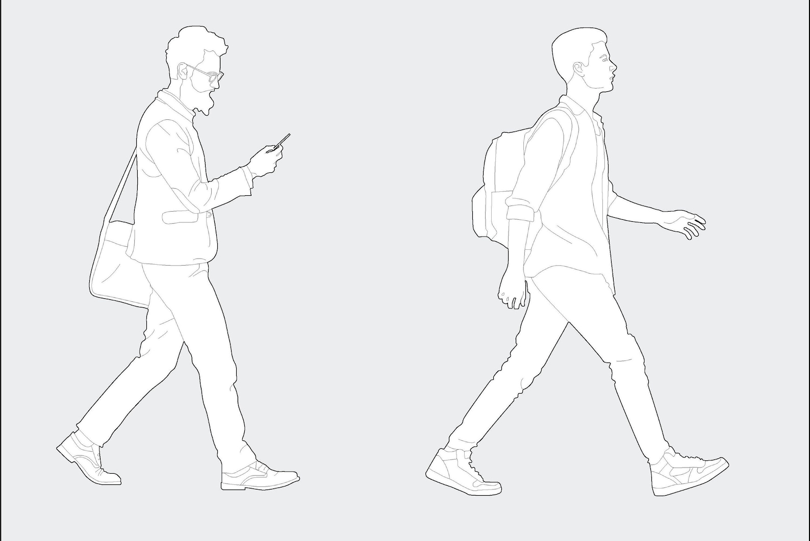 Vector Illustrations of People Walking With Bags: Perfect for ...