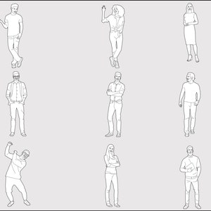 Vector Illustrations of People Standing: Perfect for Architectural ...