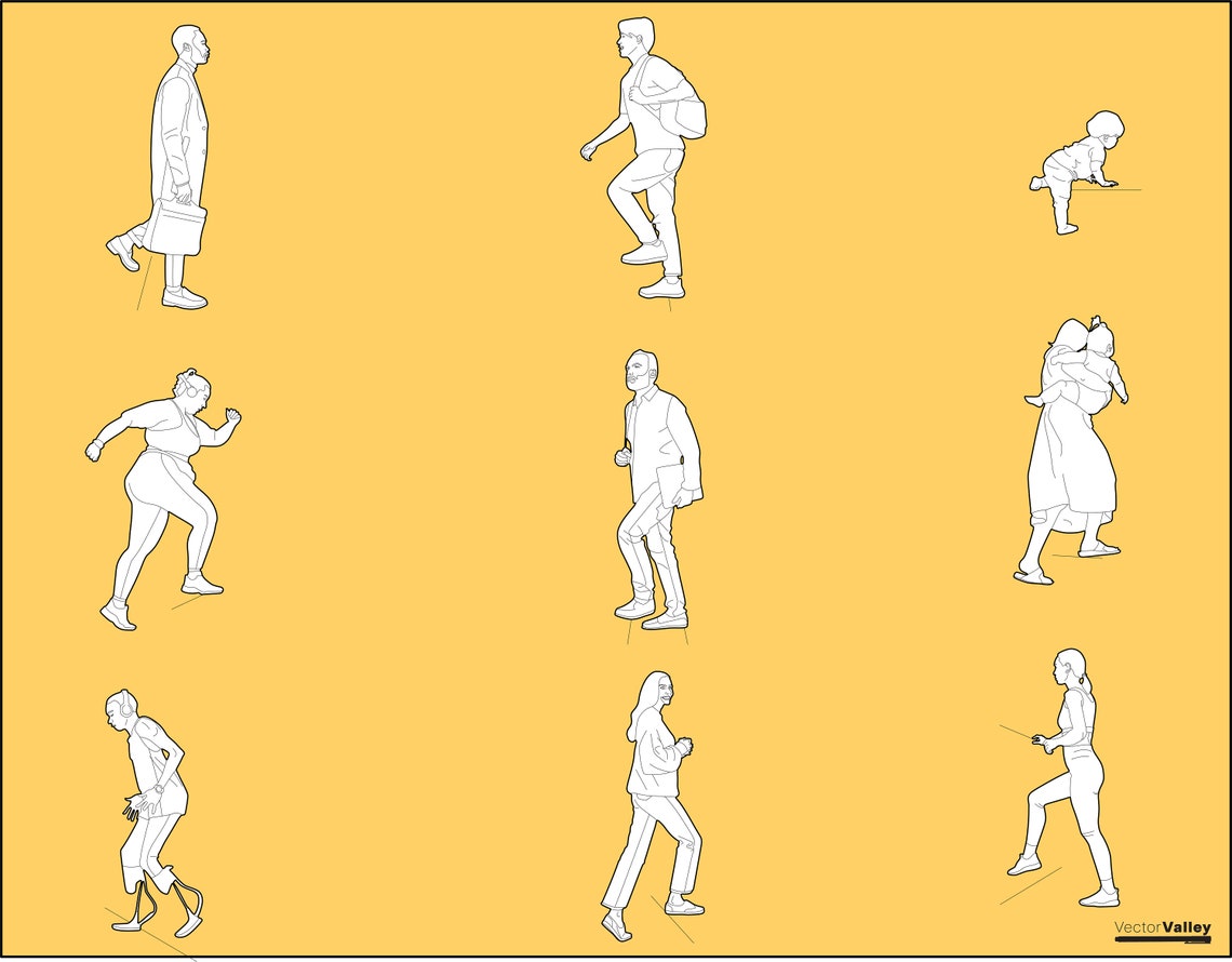 Stair Climbing Vector Illustrations: Perfect for Architects and Digital ...