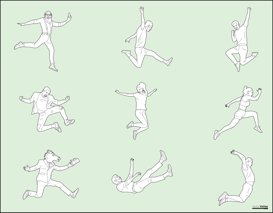 Jump for Joy: Vector Illustrations of People in Motion for Digital ...