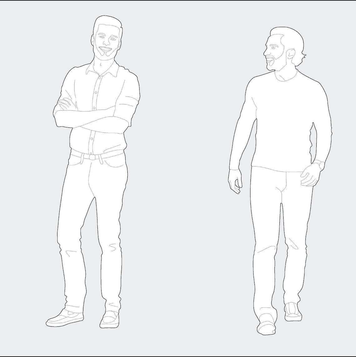 Vector Illustrations of People Standing: Perfect for Architectural ...