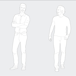 Vector Illustrations of People Standing: Perfect for Architectural ...