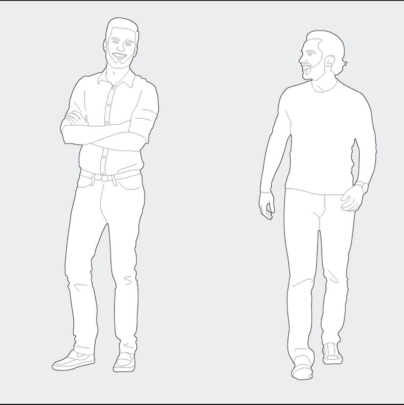 Vector Illustrations of People Standing: Perfect for Architectural ...