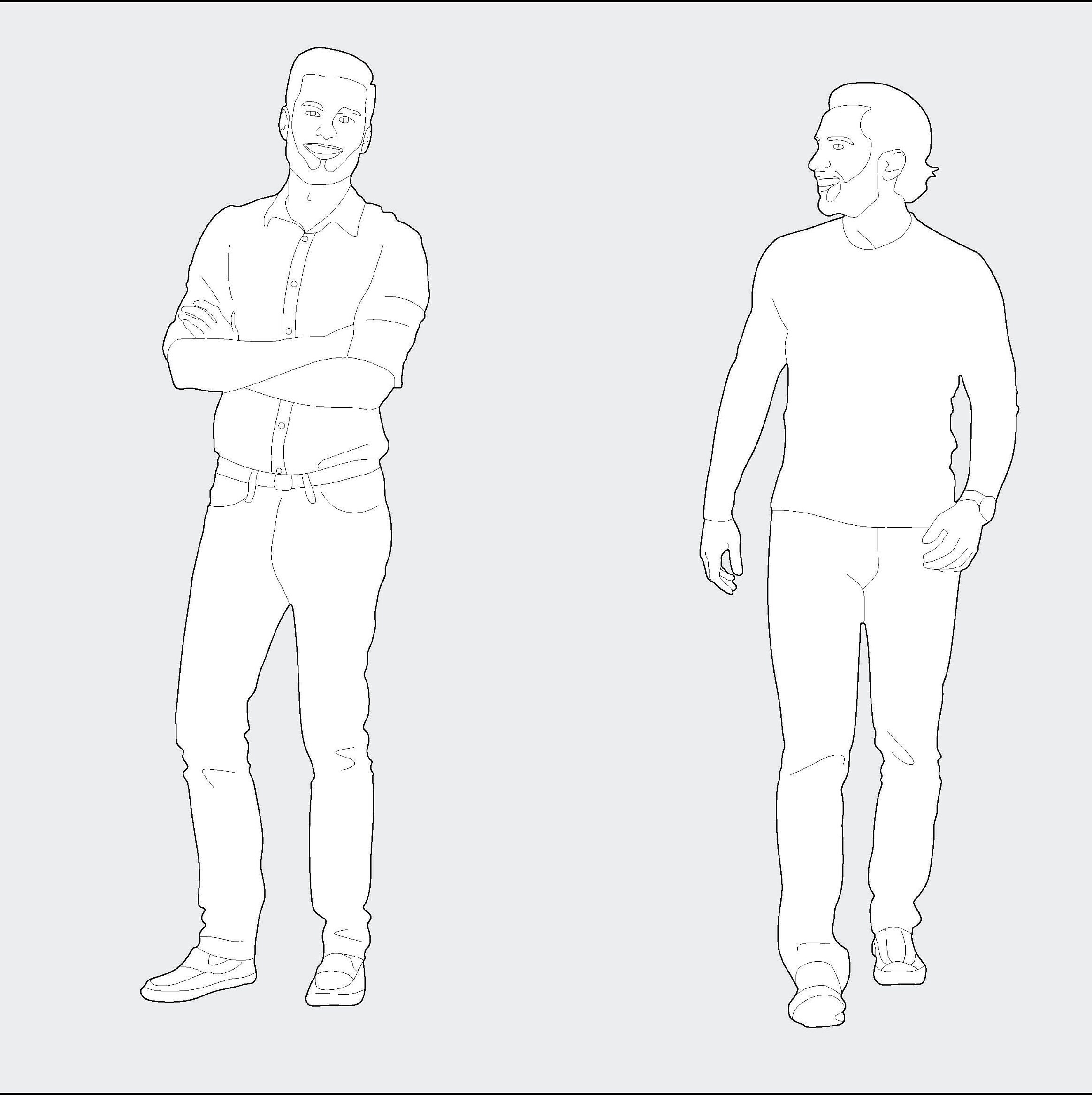 Vector Illustrations of People Standing: Perfect for Architectural ...