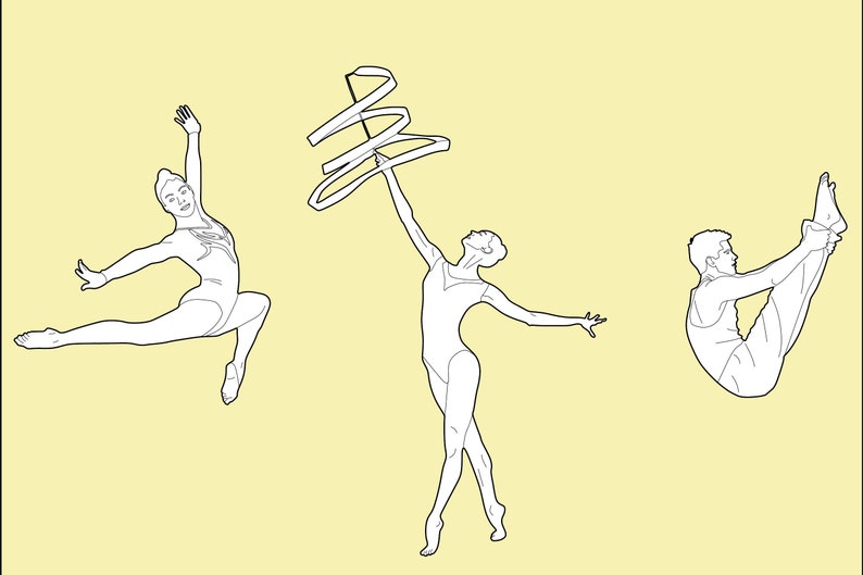 Gymnastics: Vector File for Digital Art and Architectural Renderings - Etsy