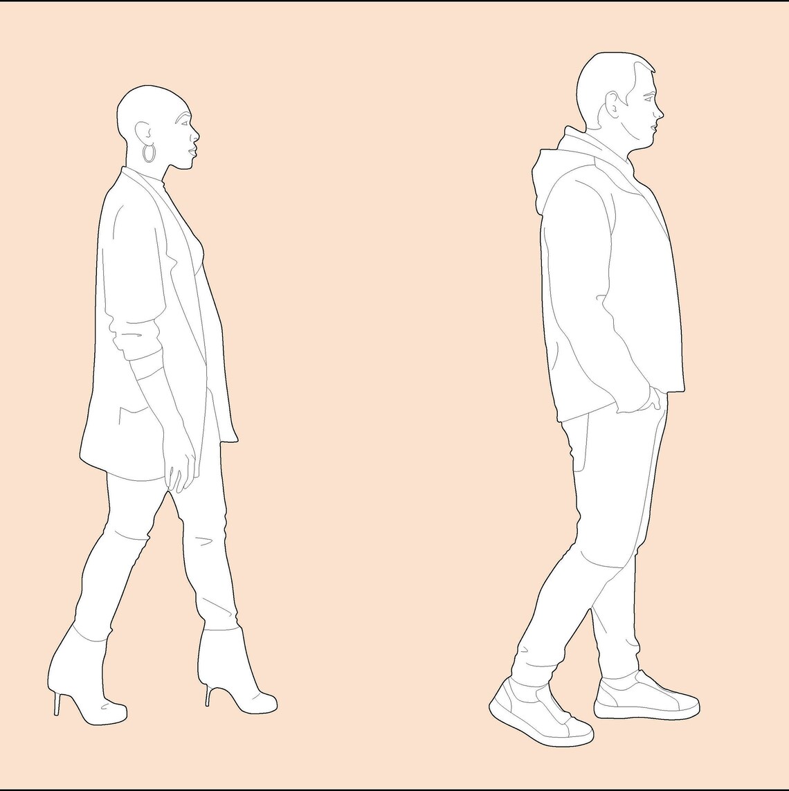 Step by Step: Vector Illustrations of People Walking for Architectural ...