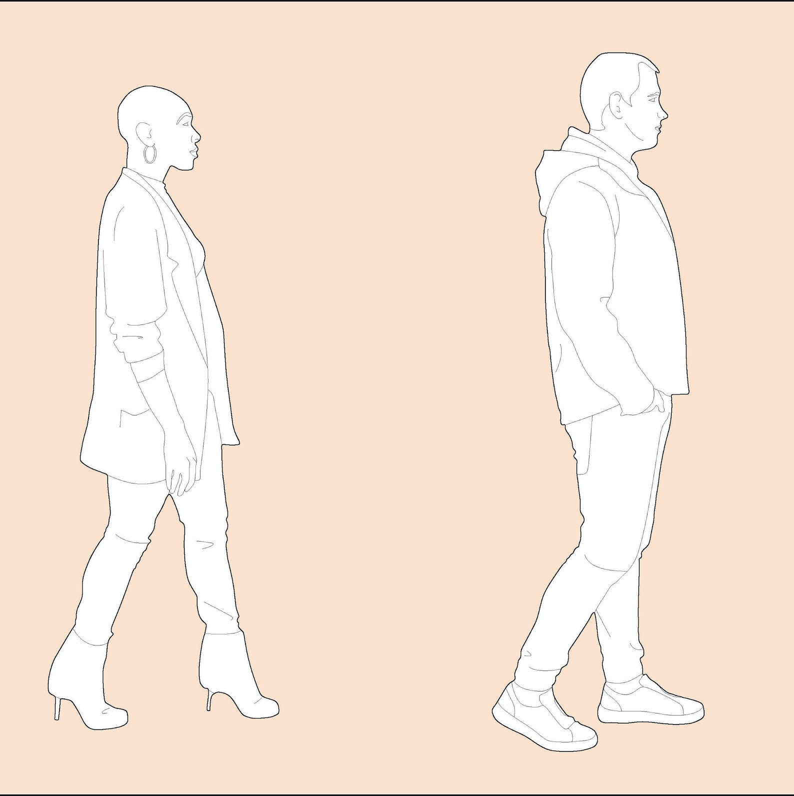 Step by Step: Vector Illustrations of People Walking for Architectural ...