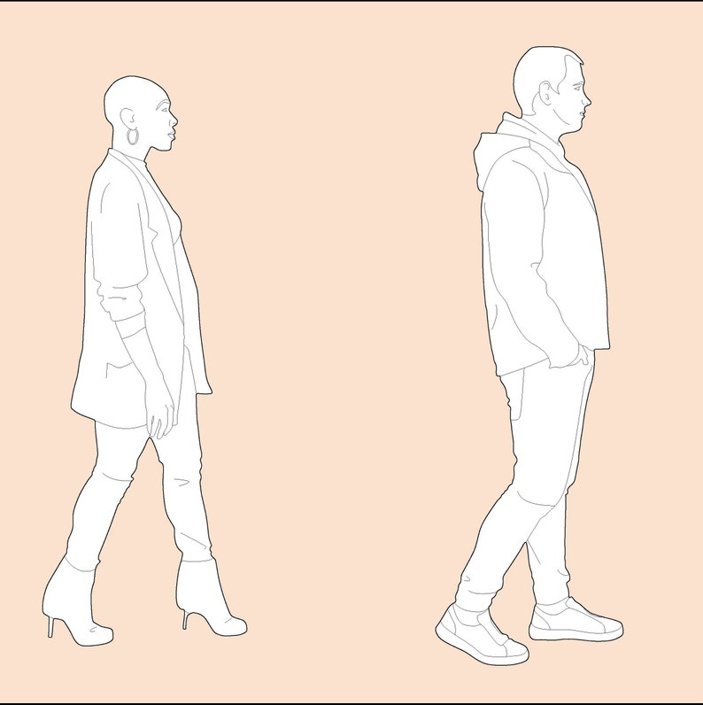 Step by Step: Vector Illustrations of People Walking for Architectural ...
