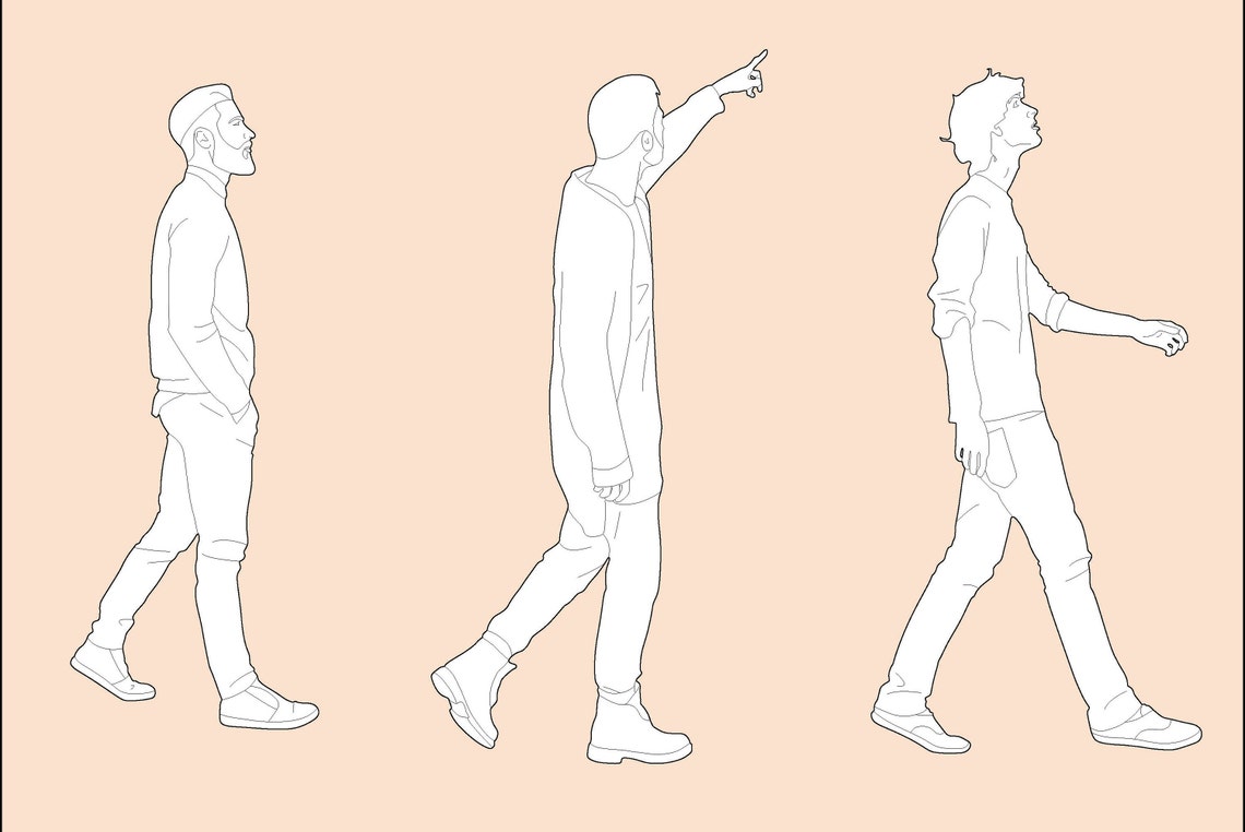 Step by Step: Vector Illustrations of People Walking for Architectural ...