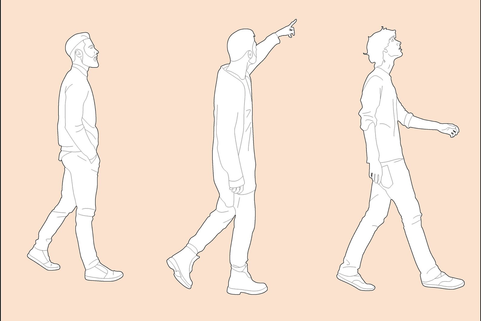 Step by Step: Vector Illustrations of People Walking for Architectural ...