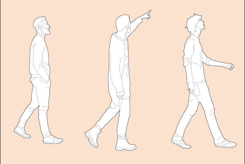 Step by Step: Vector Illustrations of People Walking for Architectural ...