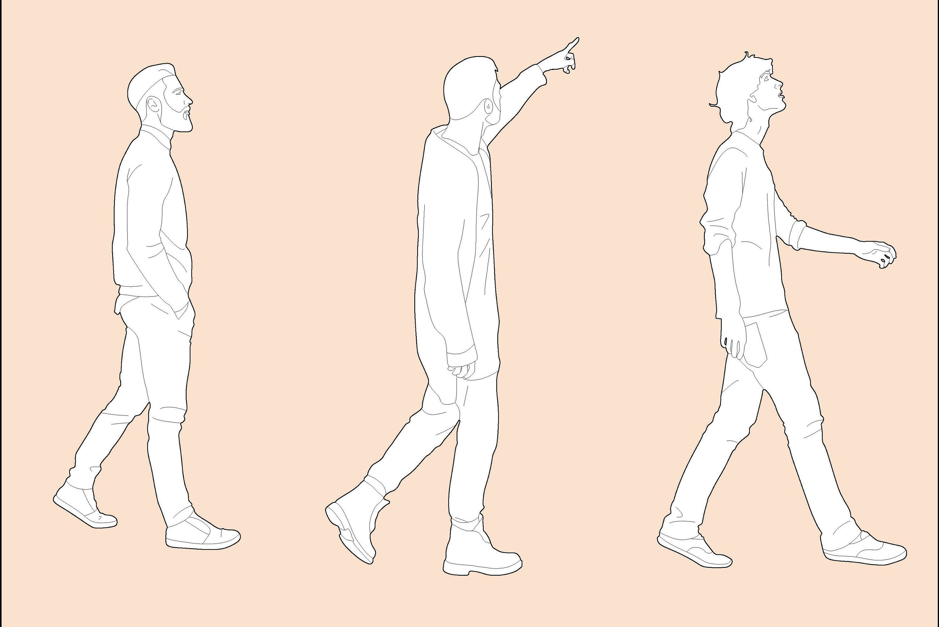 Step by Step: Vector Illustrations of People Walking for Architectural ...