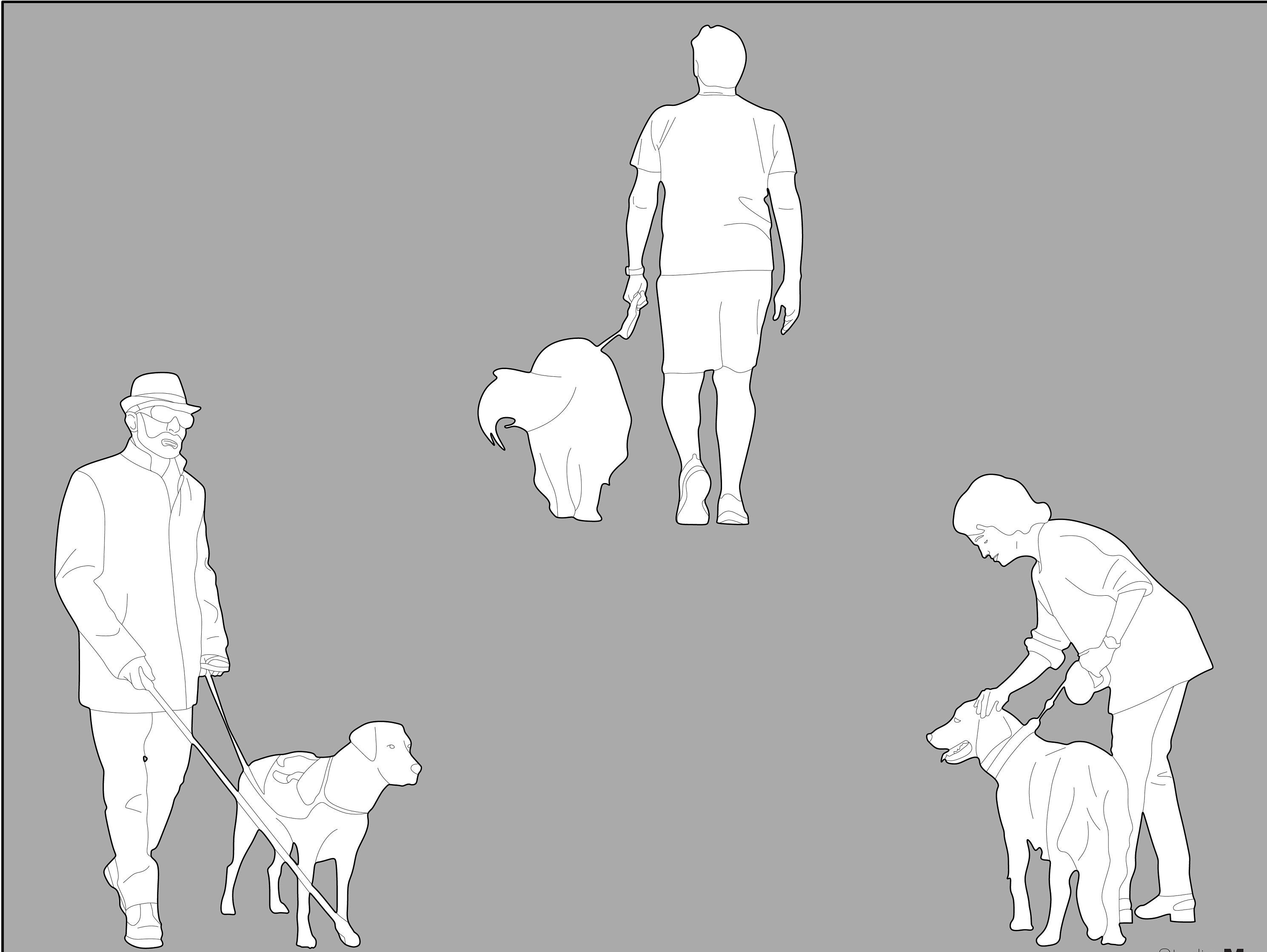 Dog Walking: Vector & CAD File Figure Scales (9) - Etsy